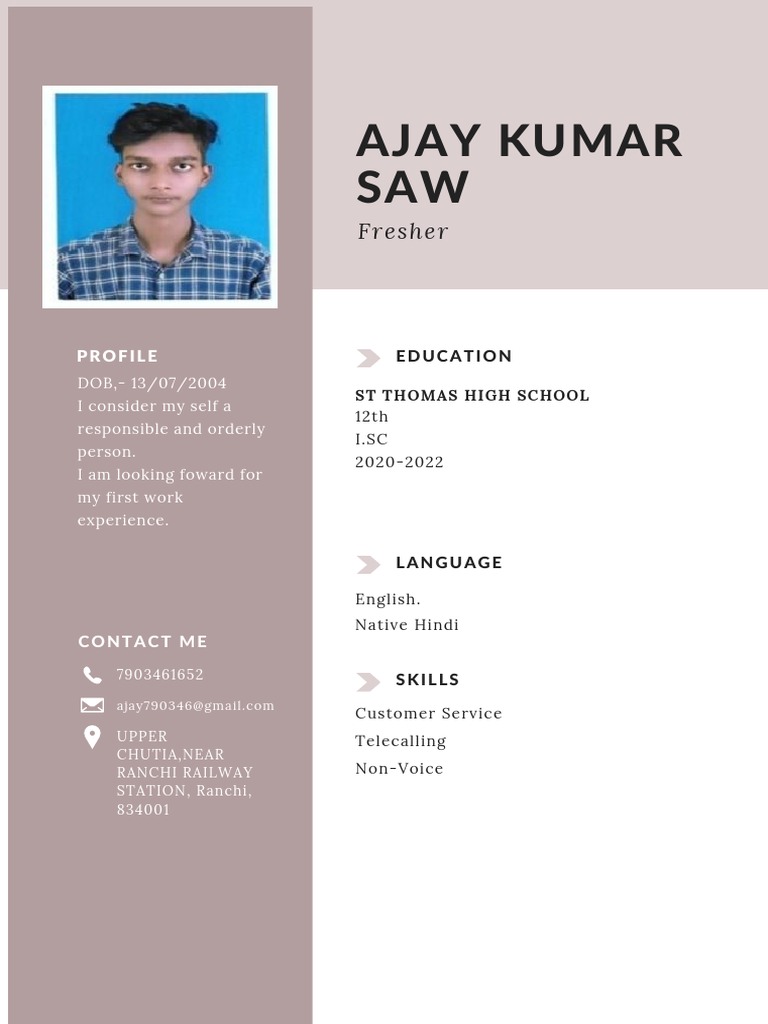 White simple student cv resume | PDF
