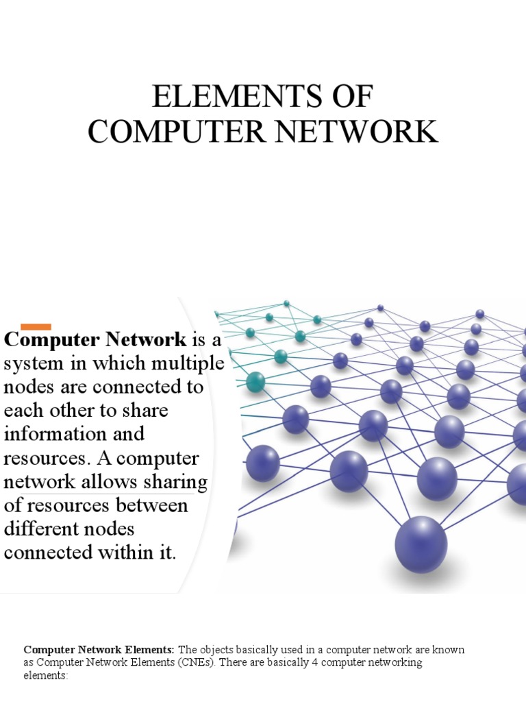 Elements of Computer Network | PDF | Transmission Medium | Computer Network