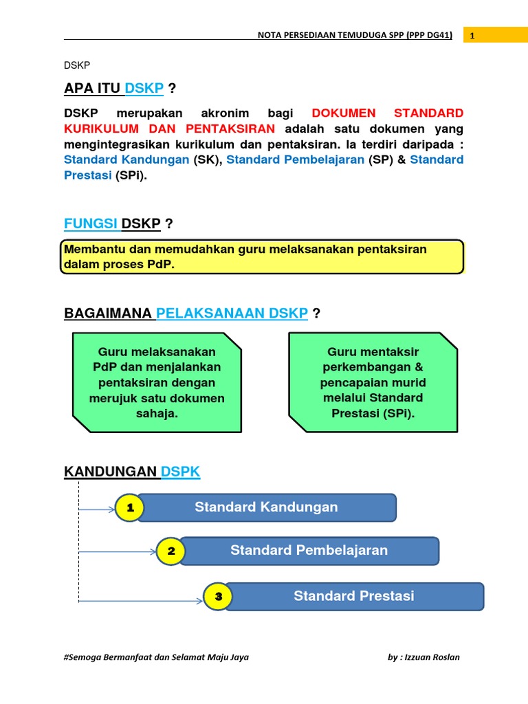 Nota Ringkas DSKP | PDF