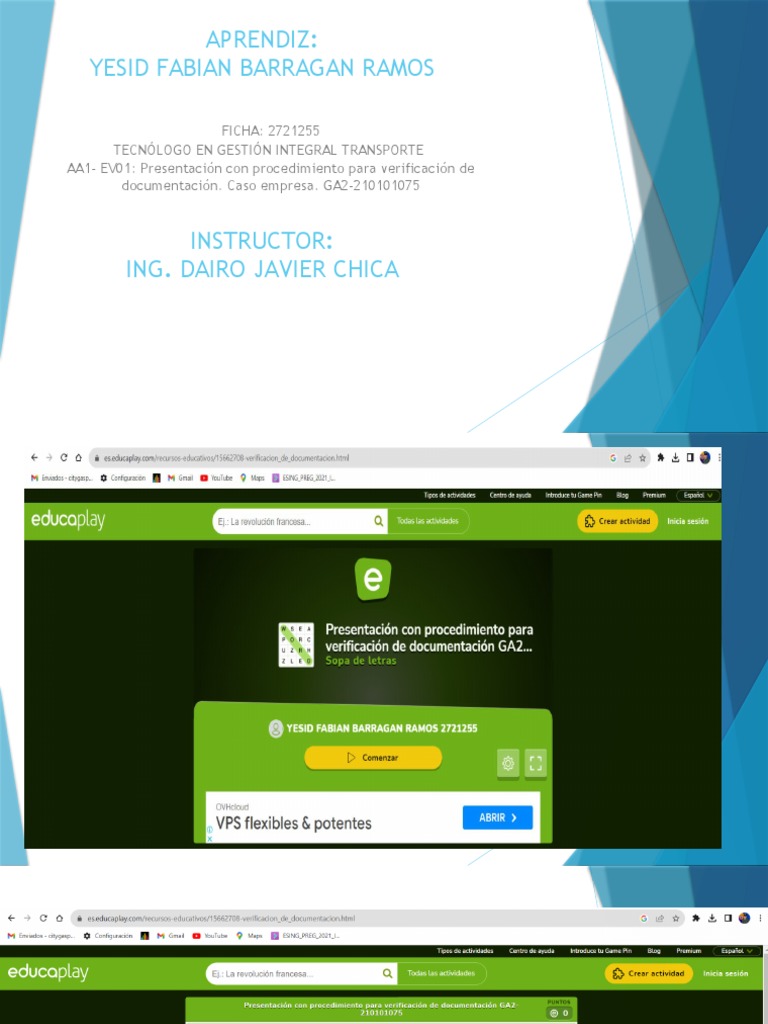 AA1 EV01 Presentación Con Procedimiento para Verificación de ...