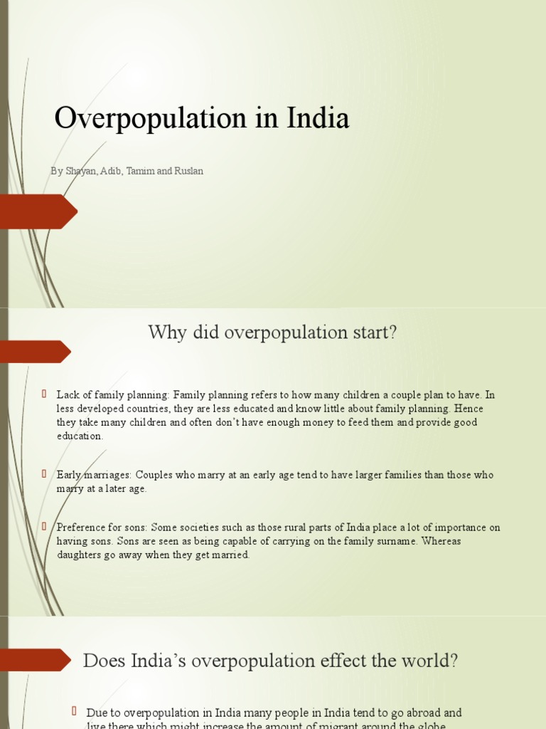 Overpopulation in India | PDF | Human Overpopulation | Natural Environment