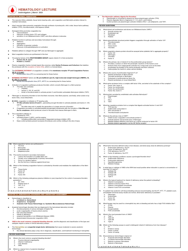 Rodaks Chapter 35-42 Summary and Review Questions | PDF