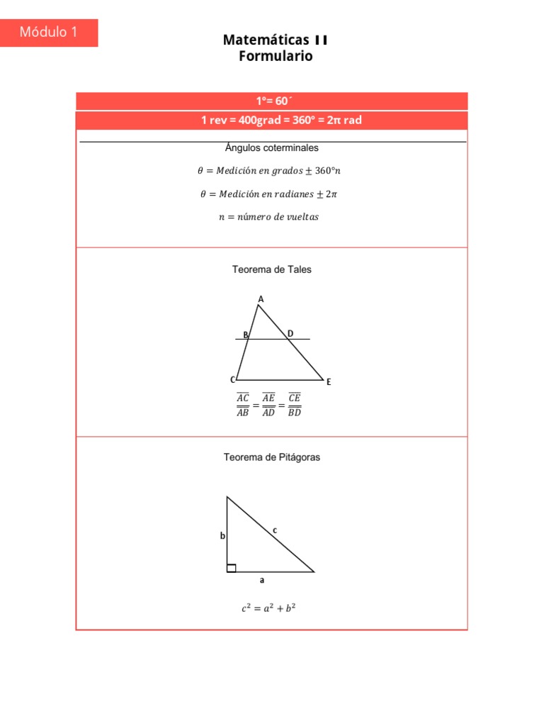 Matematicas II Formulario | PDF