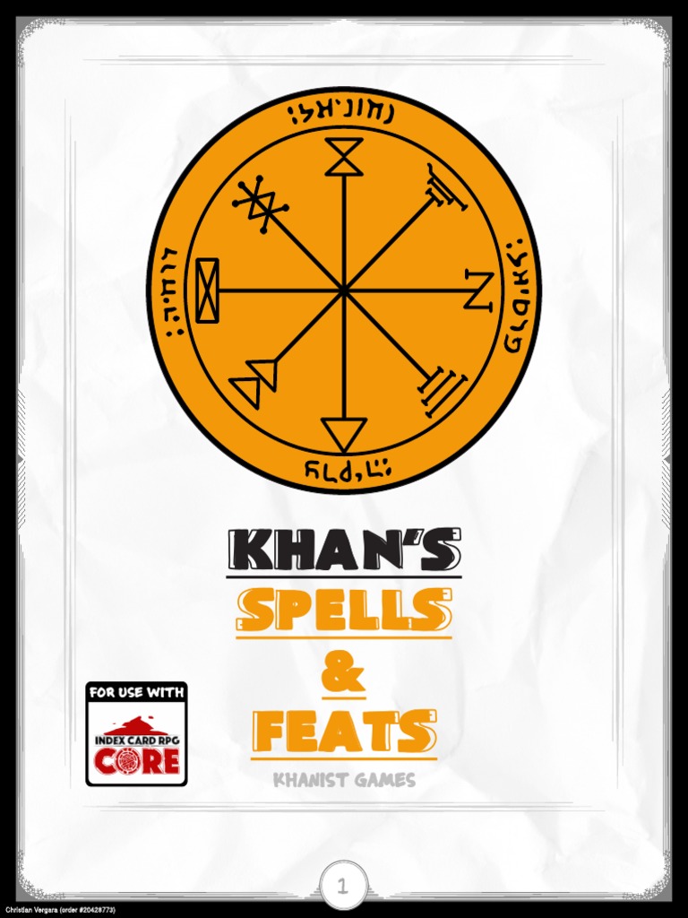 ICRPG Index Card RPG KG Khan's Spells & Feats Vol 1 | PDF