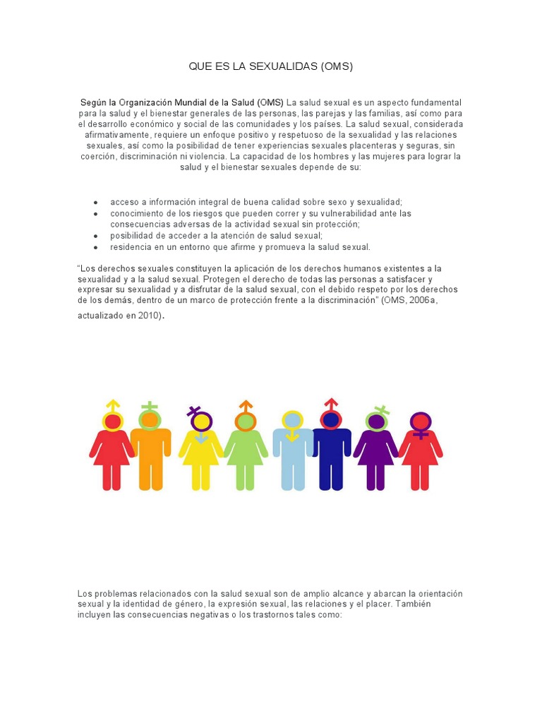 Que Es La Sexualidad (Oms) | PDF | La sexualidad humana | Sexualidad