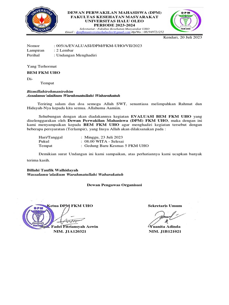 Surat Bem FKM Uho | PDF Surat Bem FKM Uho | PDF