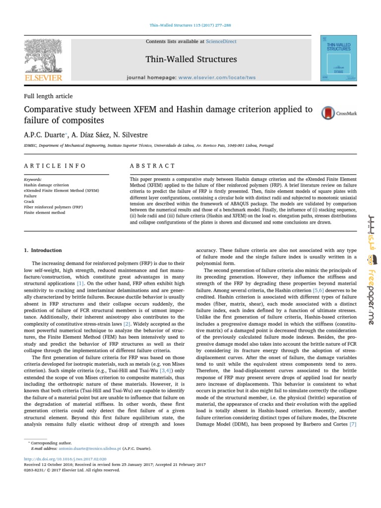 XFEM vs. Hashin in FRP Failure Analysis | PDF | Fracture | Strength Of ...