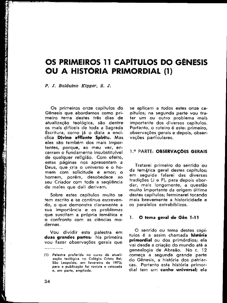 Os PRIMEIROS 11 CAPÍTULOS DO GÊNESIS | PDF | Ciências Sociais ...