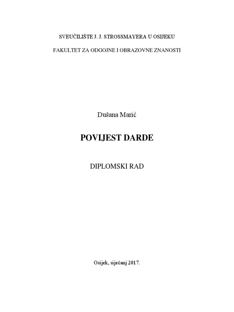 Povijest Darde: Dušana Marić | PDF
