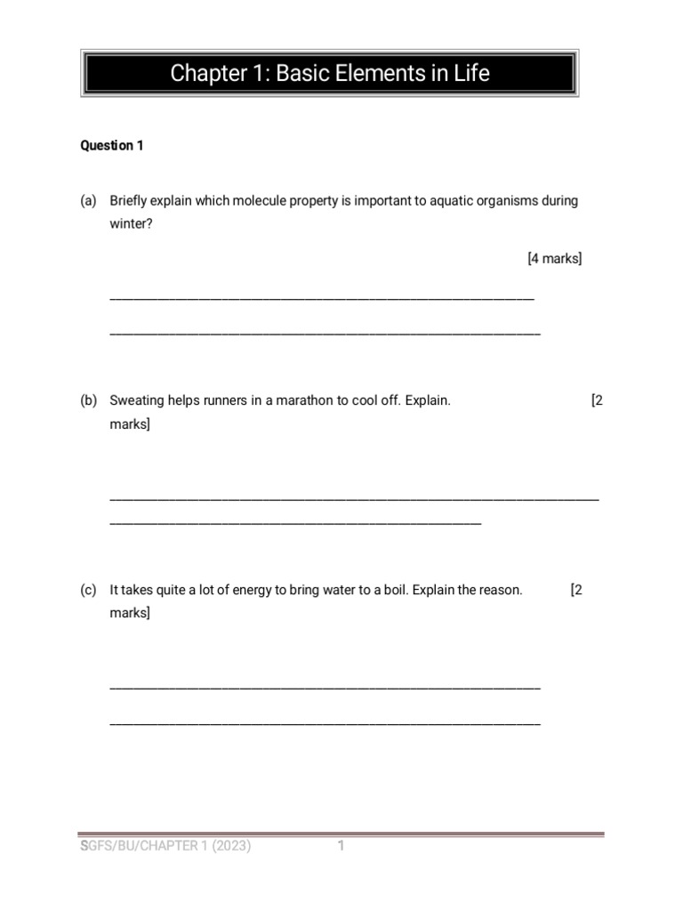 CHP 1 - Basic Elements in Life | PDF | Macromolecules | Glycogen CHP 1 - Basic Elements in Life | PDF | Macromolecules | Glycogen