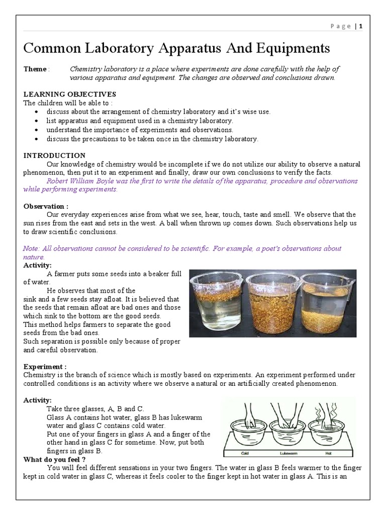 Chemistry Laboratory Equipment Guide | PDF