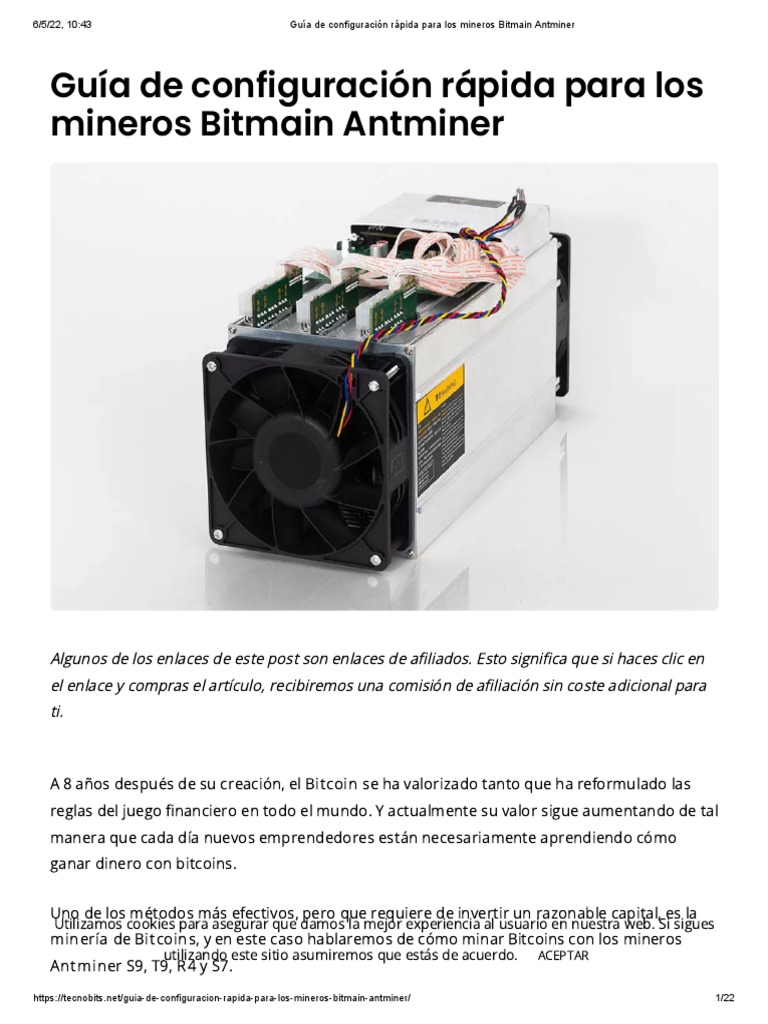 Configuración Rápida Antminer Bitmain | PDF | Cookie HTTP | Dirección IP