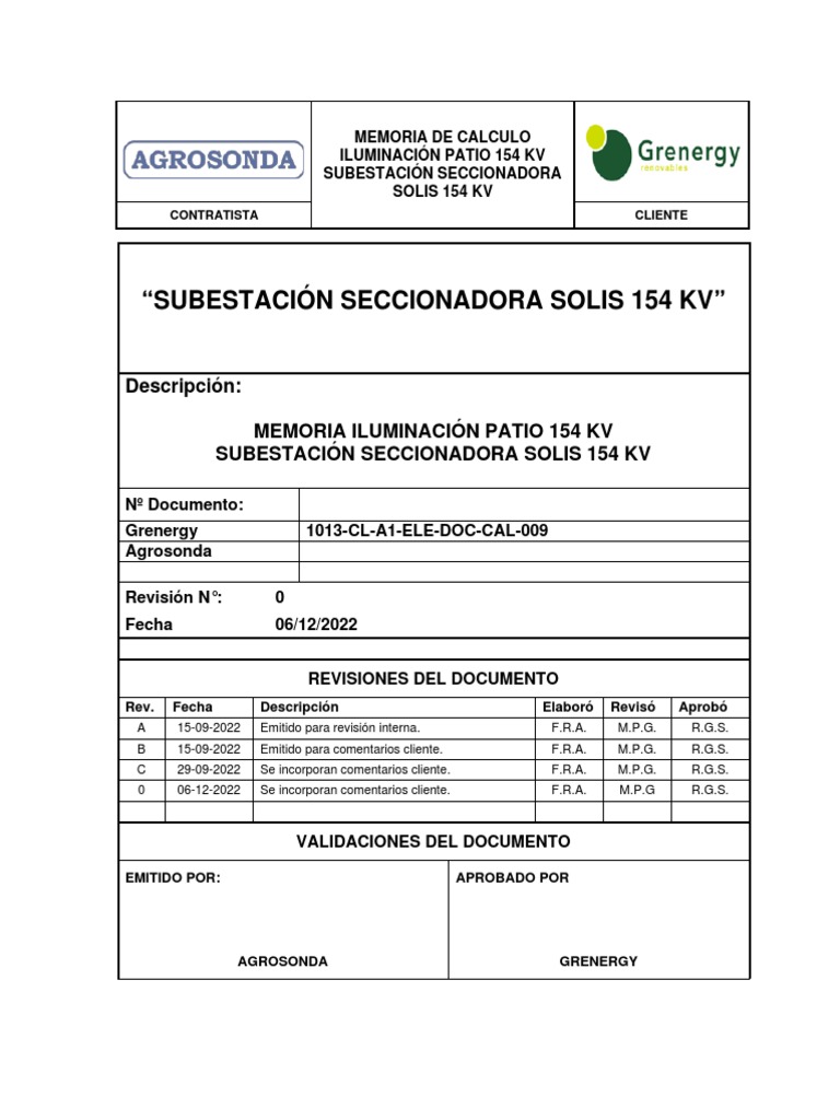 1013 CL A1 Ele Doc Cal 009 0 | PDF | Electricidad | Ingenieria Eléctrica