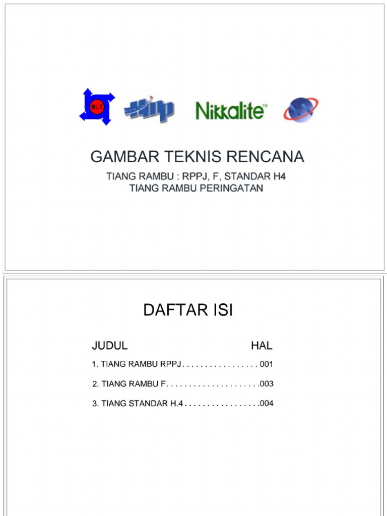 Gambar Teknis Tiang Rambu | PDF