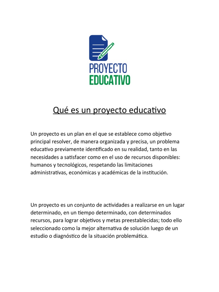 Proyecto Educativo | PDF