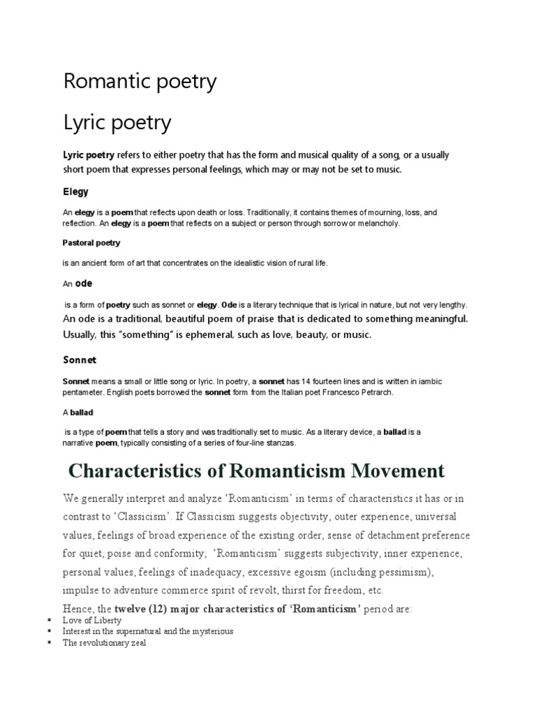 Romantic Poetry | PDF