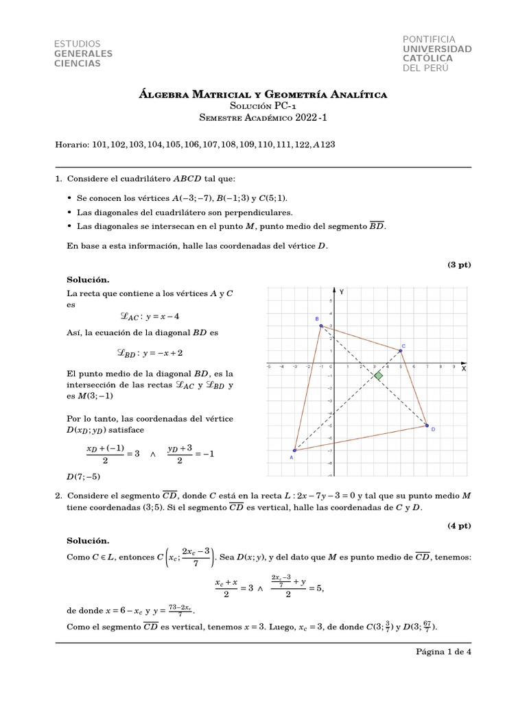 Sol PC1 2022-1 | PDF | Triángulo | Línea (geometría)