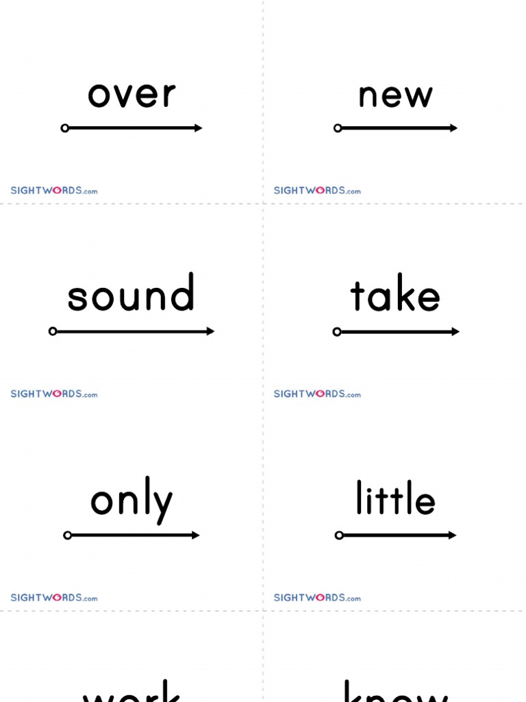 Sight Words Flash Cards 200 | PDF