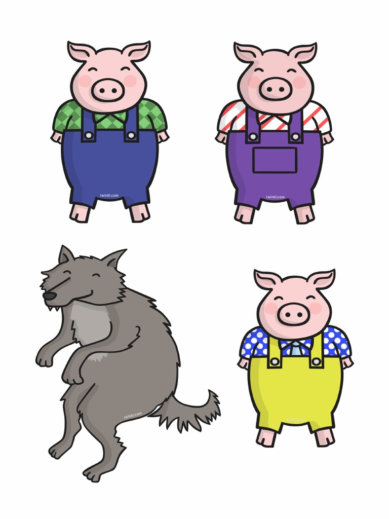 T T 518 The 3 Little Pigs Stick Puppets - Ver - 1 | PDF