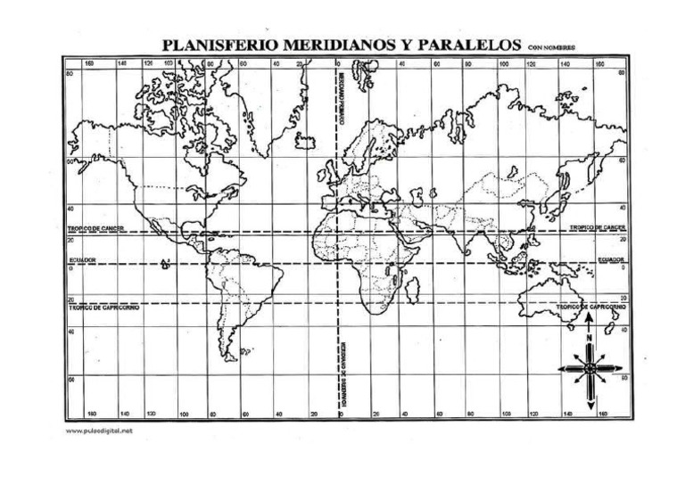 Planisferico Meridianos y Paralelos | PDF