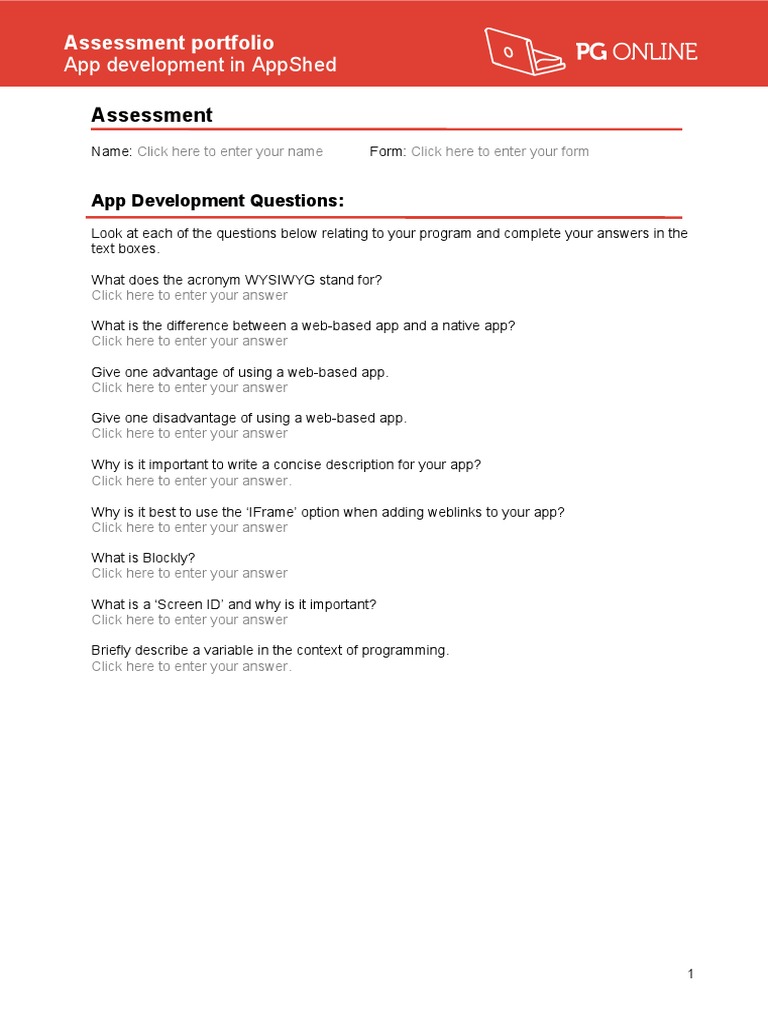 App Development Assessment Portfolio | PDF | Web Application ...