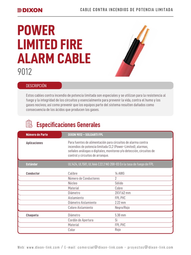 Power Limited Fire Alarm Cable: Especificaciones Generales | PDF ...