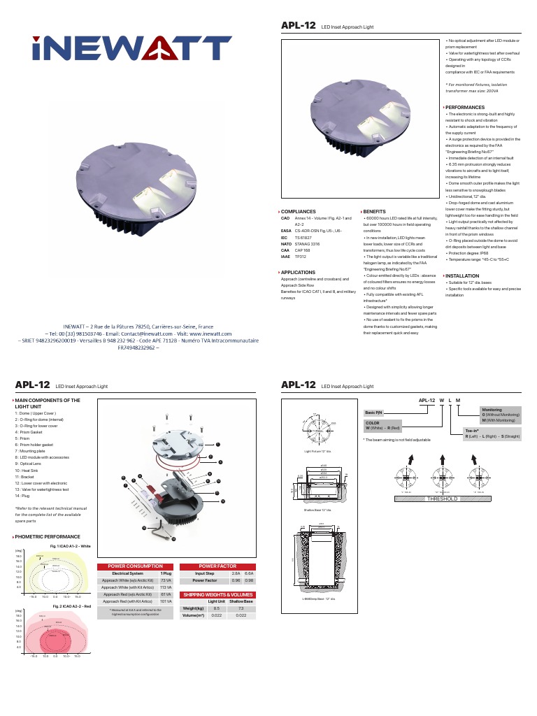 LED Inset Approach Light APL-12 Overview | PDF | Light Emitting Diode ...