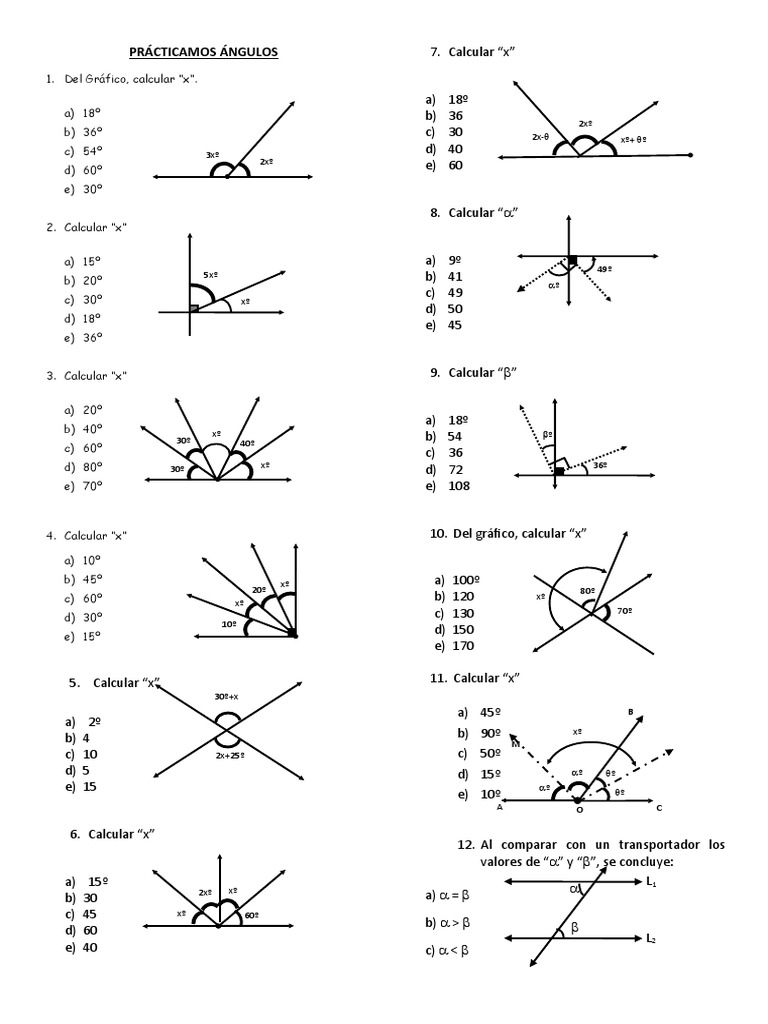 PRÁCTICAMOS ÁNGULOS 2° SEC | PDF