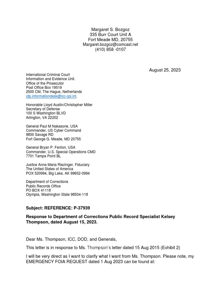 Update To Foia Rep Ref What We Are Requesting As Everyone Is Invovled in The Jesuit System Scam ...