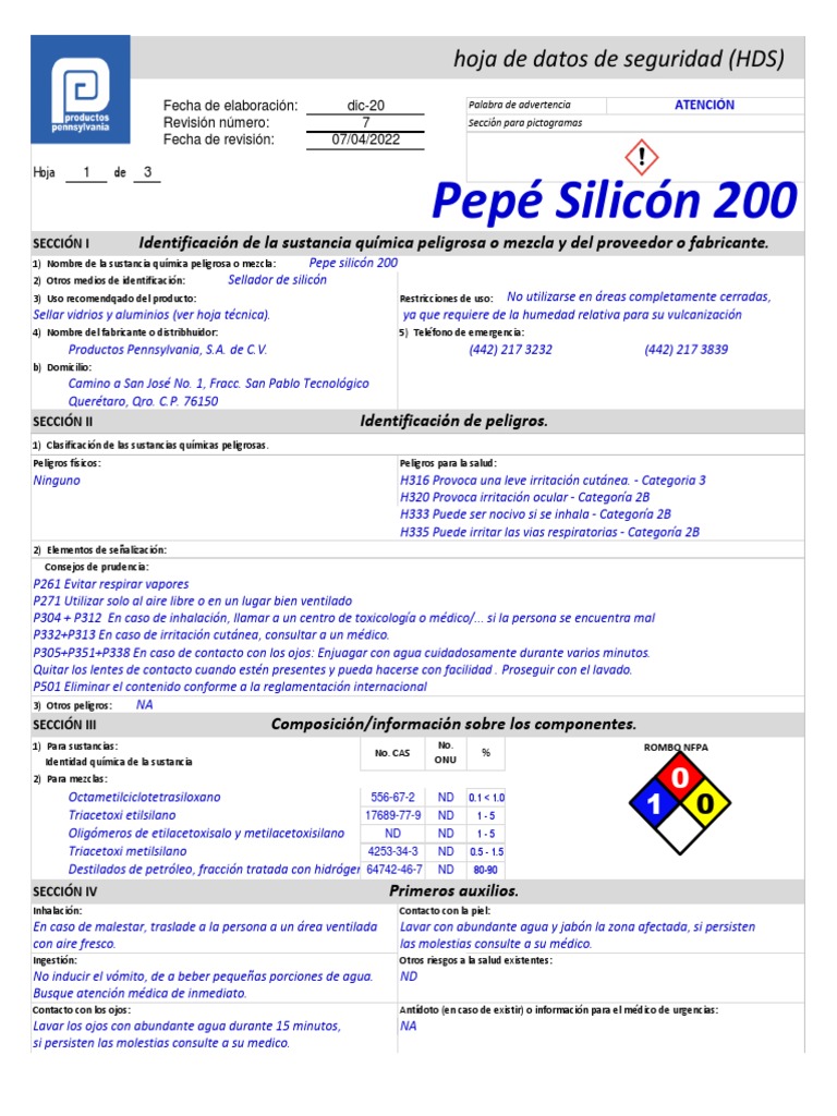 Pepe Silicon 200 HDS 2022 1 | PDF | Química | Ciencias fisicas