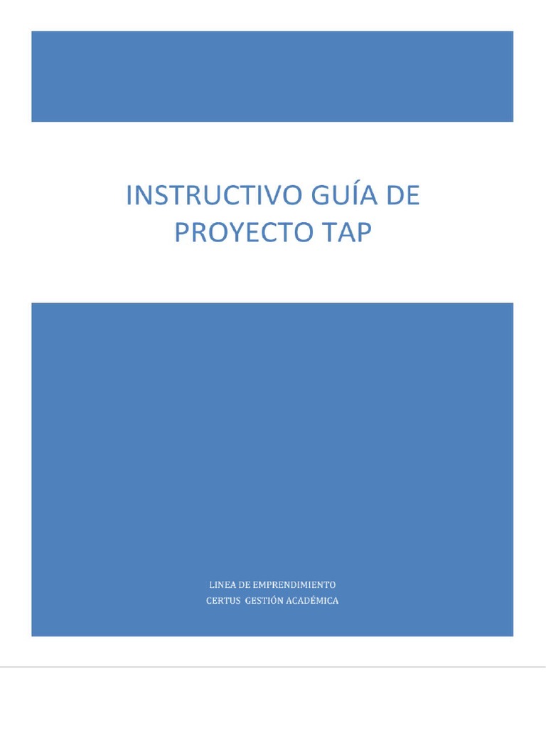 Manual de Elaboración de TAP ACTUALIZADO - 220517 - 113320 | PDF