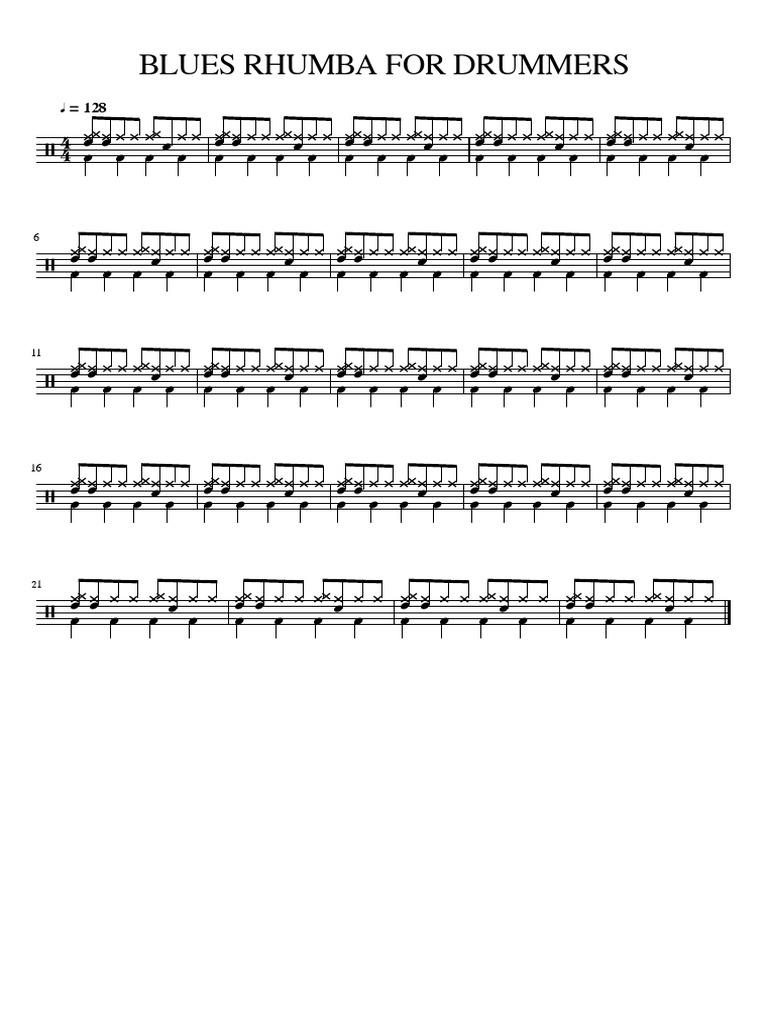 Blues Drumming Rumba Notation | PDF