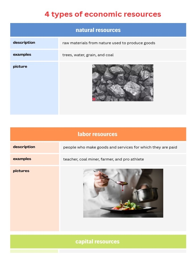 Types of Economic Resources Explained | PDF