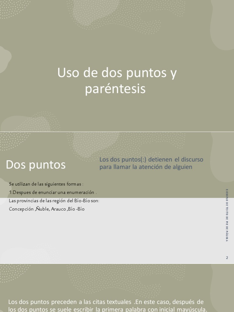 Uso de Dos Puntos y Parentesis | PDF | Artes del Lenguaje y Comunicación