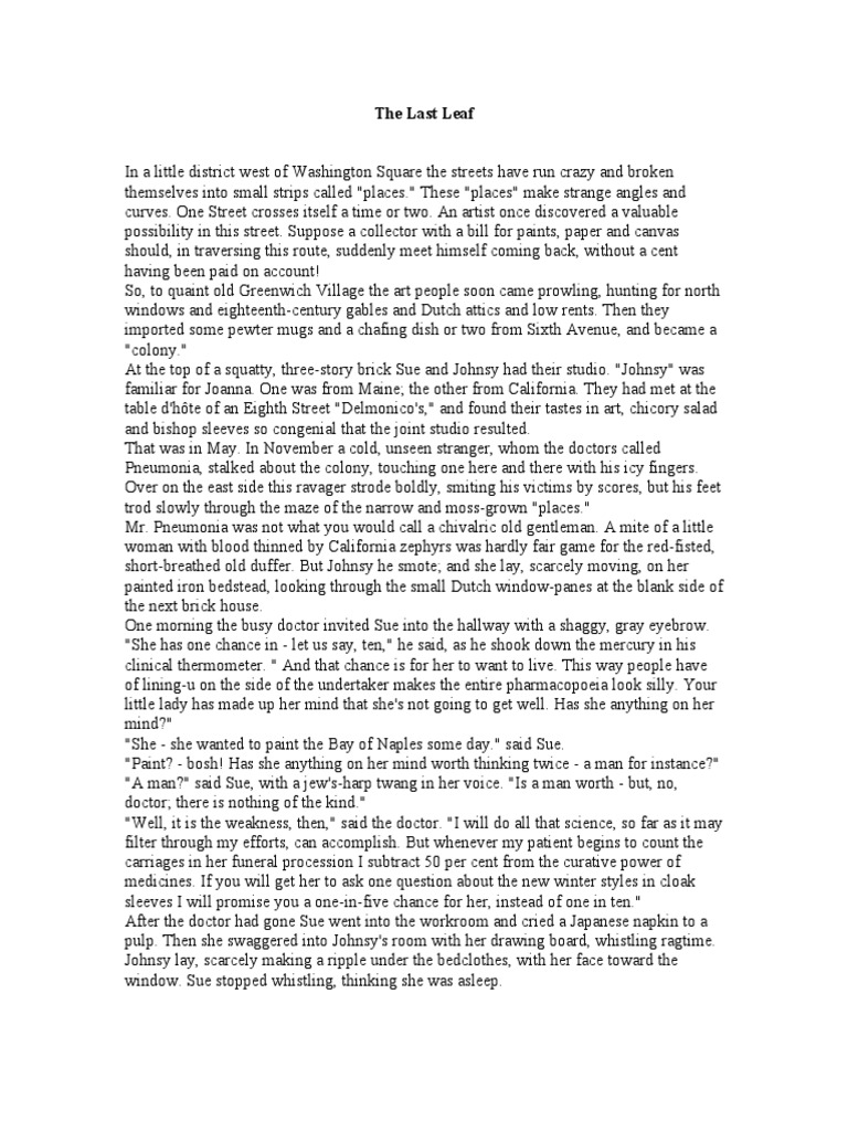 The Last Leaf | PDF