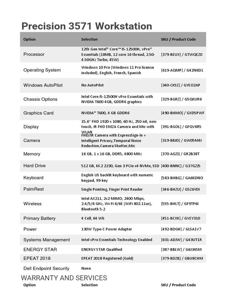 Precision 3571 Workstation | PDF