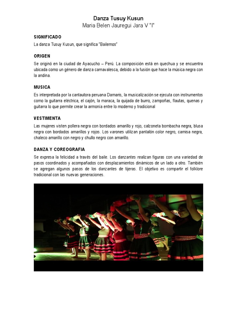 Danza Tusuy Kusun | PDF