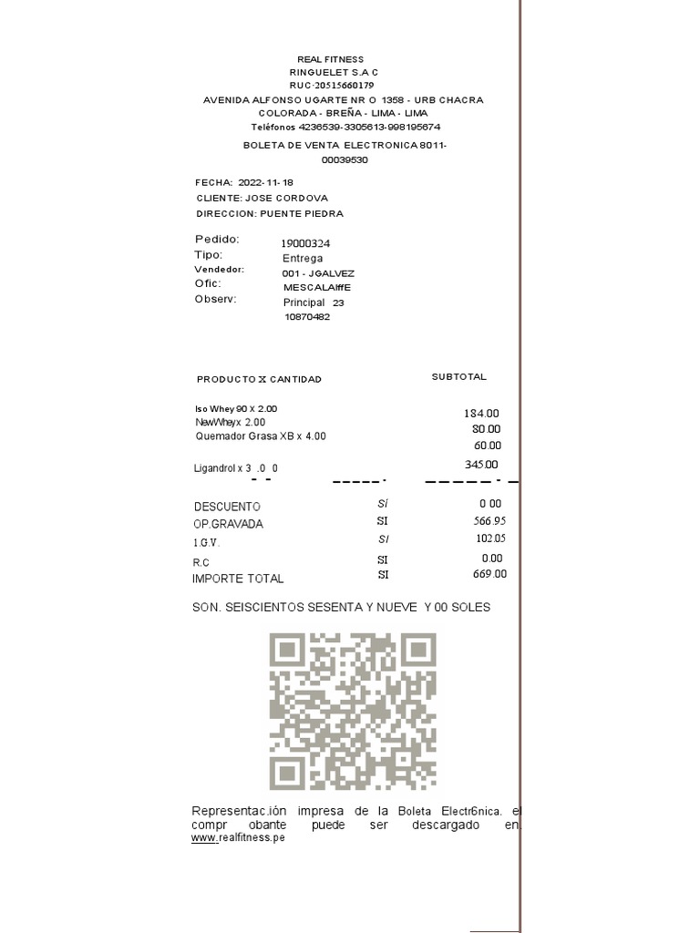 Boleta de Compra | PDF