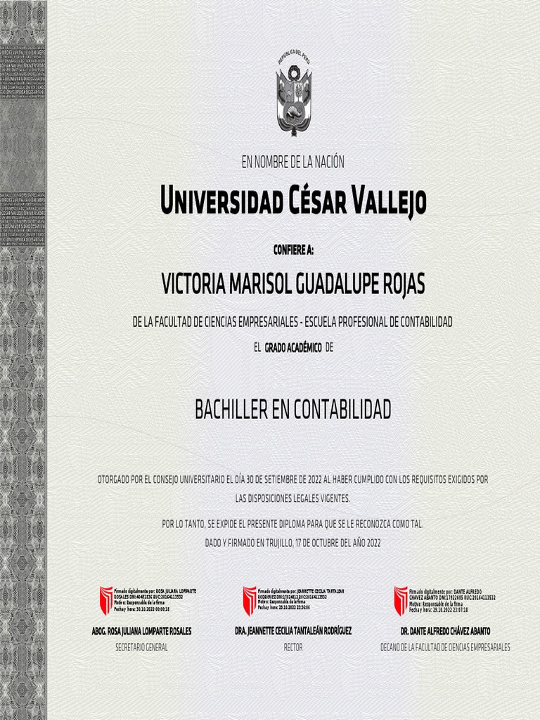 Título Universitario en Contabilidad | PDF | Titulo academico