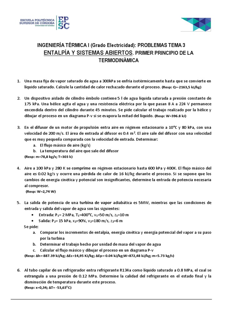 Problemas Tema 3 | PDF