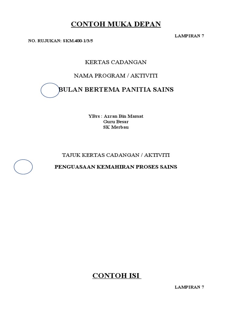 Format Kertas Cadangan Atau Kertas Kerja | PDF
