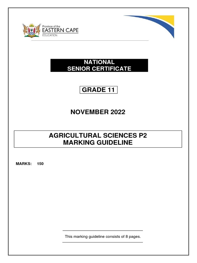 AGRIC SCIENCES P2 GR11 MEMO NOV2022 - English | PDF | Crop Rotation ...