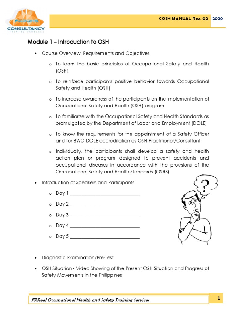 Copy of 2.module 1-6 FRROHS COSH Manual 2020 | PDF