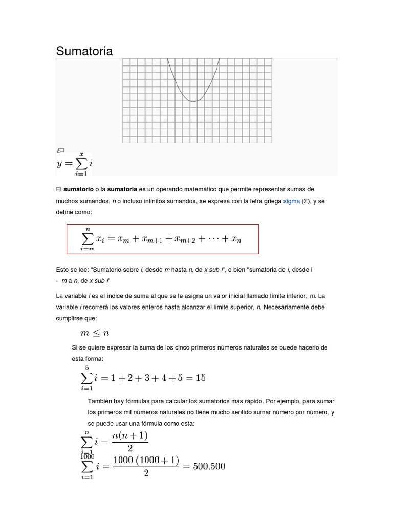 Introducción a la Sumatoria | PDF | Métodos y materiales de enseñanza