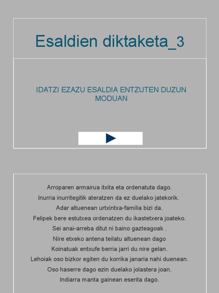 Diktaketa Esaldiak 3 | PDF