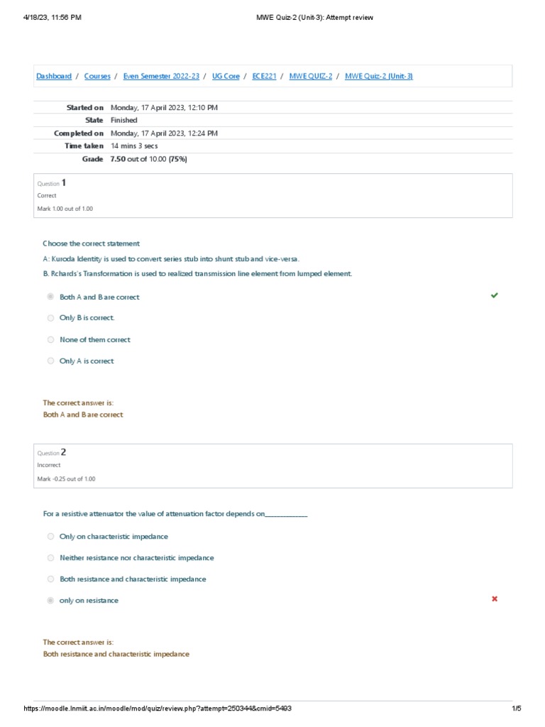 MWE Quiz-2 (Unit-3) - Attempt Review | PDF | Materials Science ... MWE Quiz-2 (Unit-3) - Attempt Review | PDF | Materials Science ...