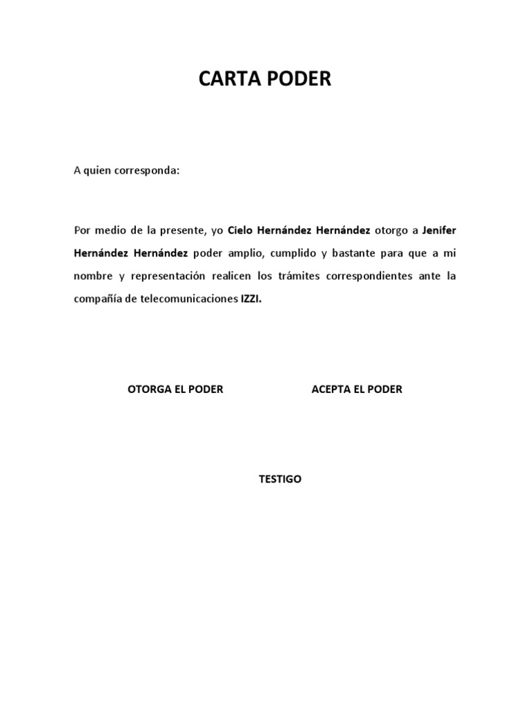 Carta Poder Cfe | PDF | Política | Derecho