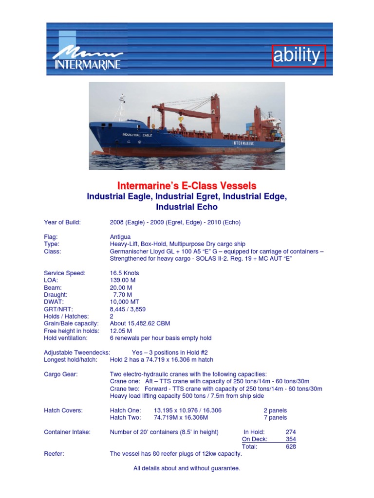 Inter Marine - E-Class Vessels | PDF