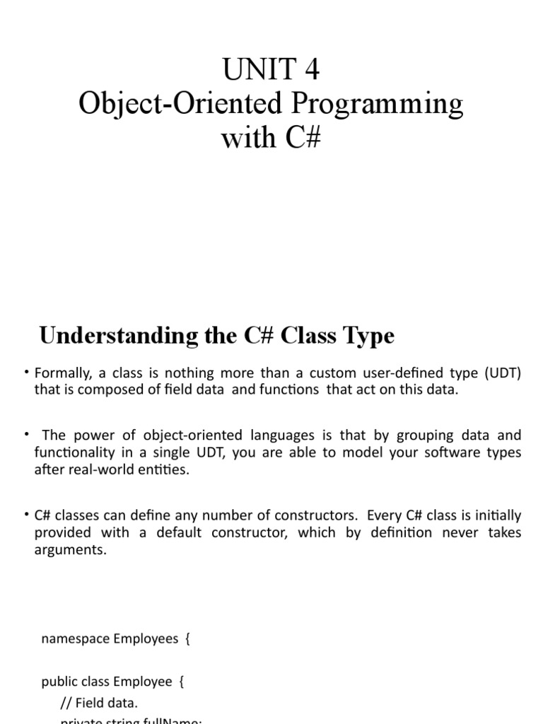 OOP With C# | PDF