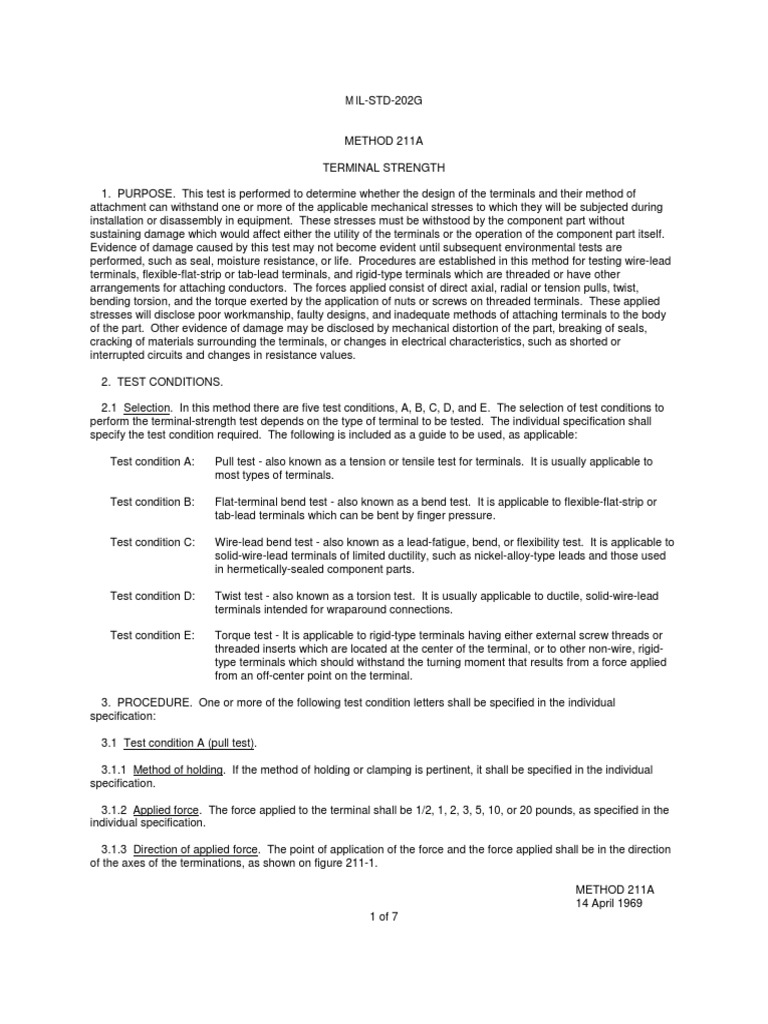 MIL-STD-202 Method 211 | PDF
